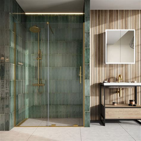 Scudo Momentum 1200mm Brushed Brass Sliding Shower Door Mo Door 1200