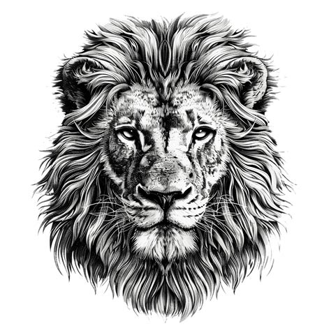 Lion Head Clipart Black And White
