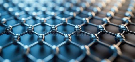 graphene structure close up hexagonal lattice metallic atoms high