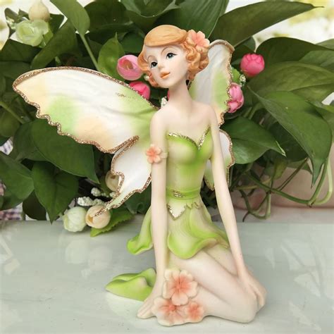 Beautiful Girl Flower Fairy Figurines Resin Angel Ornaments Christmas
