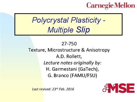 Polycrystal Plasticity Multiple Slip 27 750 Texture Microstructure