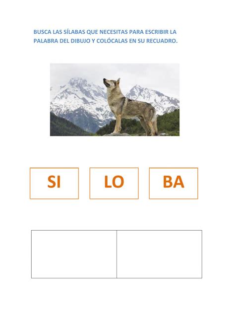 Cada Sílaba En Su Lugar Live Worksheets