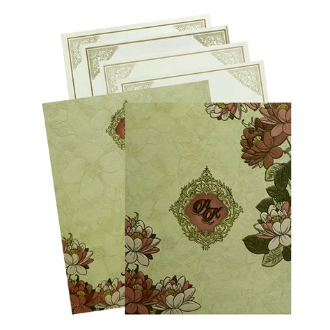 Light Yellow Embossed Wedding Card King Of Cards