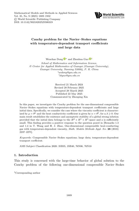 Cauchy Problem For The Navierstokes Equations With Temperature