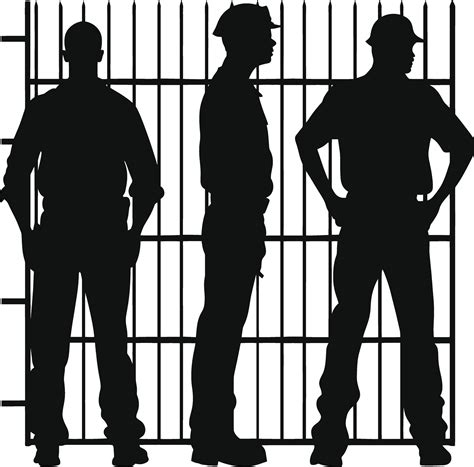 Ai Generated Silhouette Prisoner In Jail Black Color Only Full Body