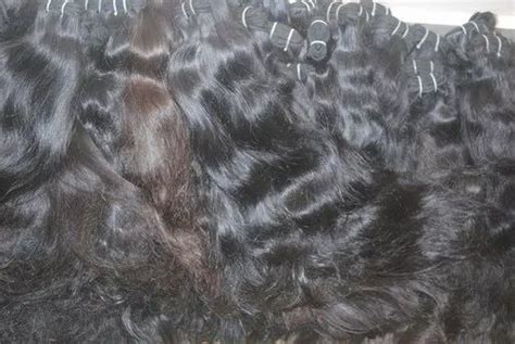 Black Machine Weft Virgin Unprocessed Raw Human Hair For Parlour At Rs