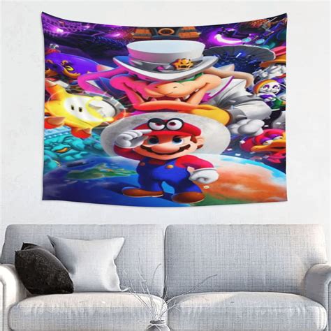 Super Mario Wall Tapestry Cartoon Poster For Bedroom Aesthetics Funny