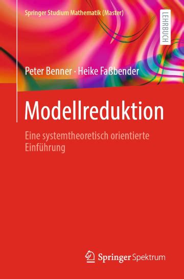 Modellreduktion Eine Systemtheoretisch Orientierte Einführung Matlab And Simulink Books