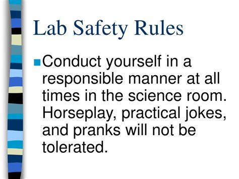 PPT Lab Safety Rules PowerPoint Presentation Free Download ID 3126908