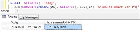 How To Get Time Hour Minute Second And Millisecond Part From Datetime In Sql Server Azure