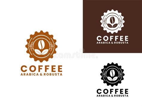 Vintage Coffee Bean Logo Design Coffee Label Logo Design Icon Stock