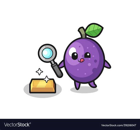 Passion Fruit Character Is Checking Royalty Free Vector