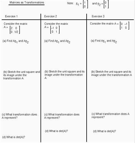 Matrices And Determinants Math100 Revision Exercises Resources