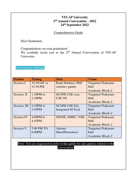 Vit Ap Convocation Instructions Pdf Bus Identity Document
