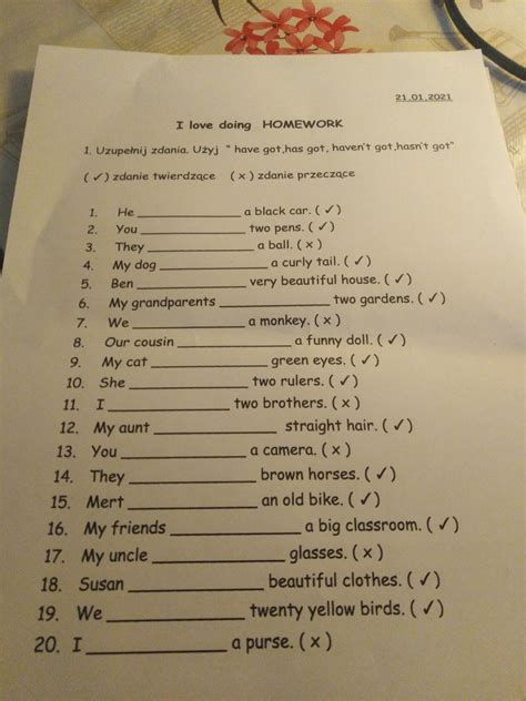Uzupełnij zdania Zdania twierdzące zdania przeczące Brainly pl
