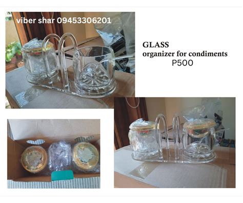 Glass Condiments Container Furniture And Home Living Kitchenware