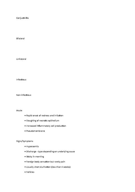 Conjunctivitis Notes Key Insights And Management Strategies Studocu