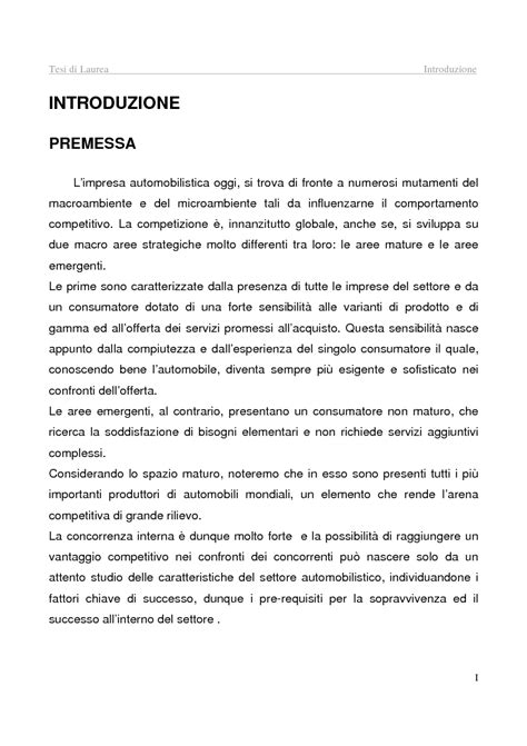Esempio Di Introduzione Tesi Triennale
