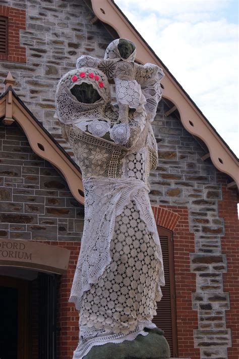 Yarn Bombing Statue Lace Crochet Yarn Bombing Yarn Art Free Art