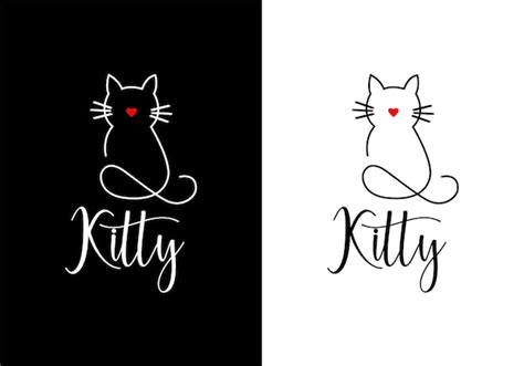 Premium Vector Minimalistic Monoline Line Art Outline Cat Icon Logo