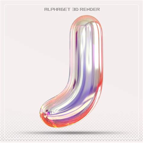 Premium Psd Bubble Letter J Font Gradient Alphabet 3d Render