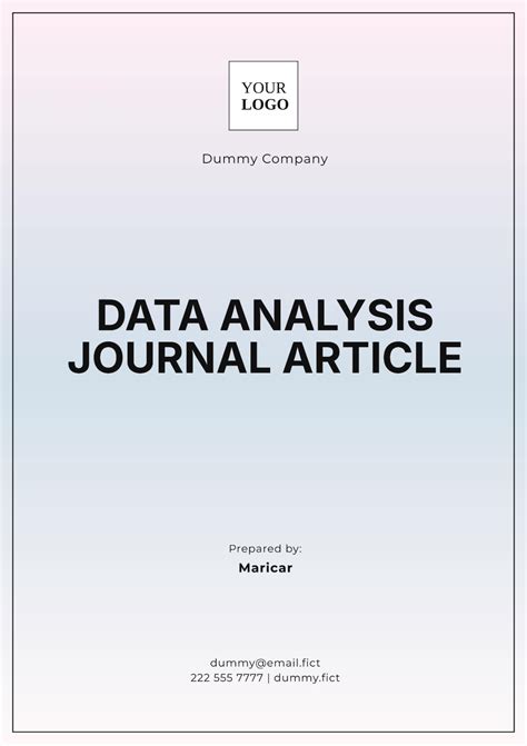 Free Data Analysis Journal Article Template To Edit Online