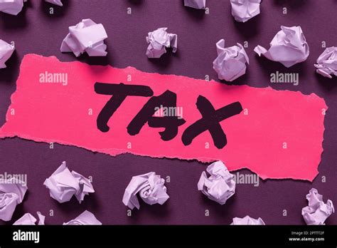 Conceptual Display Tax Internet Concept Compulsory Financial Charge