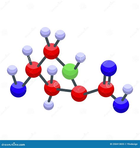 Collagen Structure Icon Isometric Vector Skin Molecule Stock