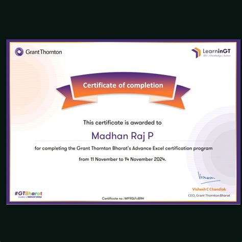 Madhan Raj On Linkedin Professionaldevelopment Excel365 Certification Continuouslearning