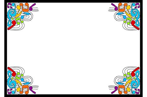 Frame Border With Music Note Theme Graphic By Arief Sapta Adjie