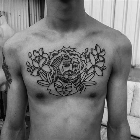 40 Jesus Chest Tattoo Designs For Men Chris Ink Ideas