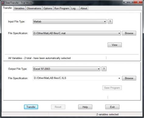 How To Convert Mat To Xls With Stattransfer