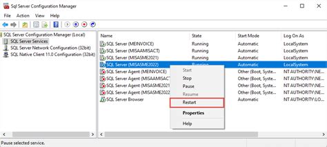 Restart Lại Sql Server Sme2023