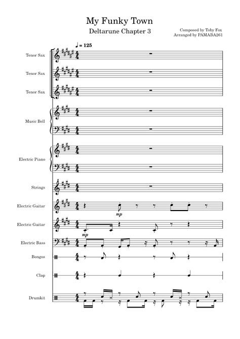 My Funky Town Toby Fox My Funky Town Sheet Music For Piano Saxophone