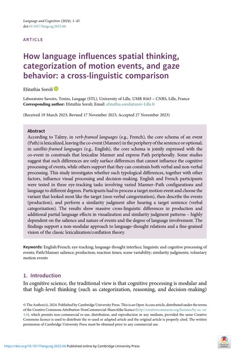 Pdf How Language Influences Spatial Thinking Categorization Of