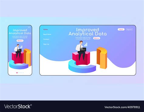 Improved Analytical Data Adaptive Landing Page Vector Image