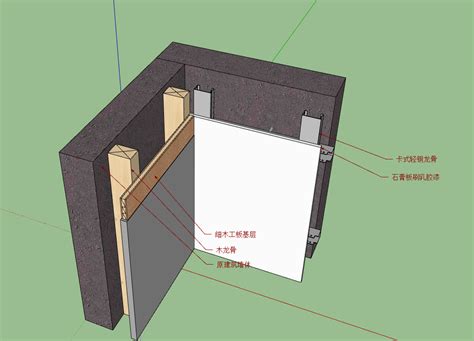 固定在龙骨上的不锈钢装饰墙面su模型生活用品土木在线