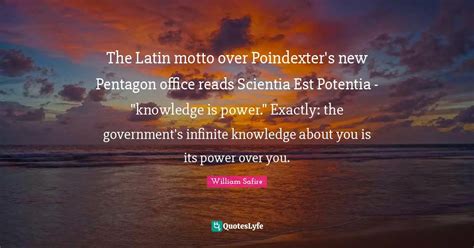 The Latin Motto Over Poindexters New Pentagon Office Reads Scientia E