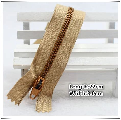 Wholesale 22cm 3 20pcslot Gold Metal Zipper For Sewing Zip Garment