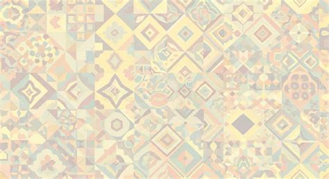 Delicate Geometric Patterns In Muted Pastel Shades Create A Calm Background Stock Illustration