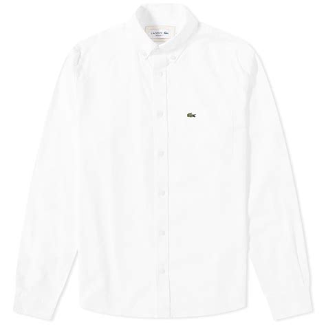 Lacoste Button Down Oxford Shirt White End Hk