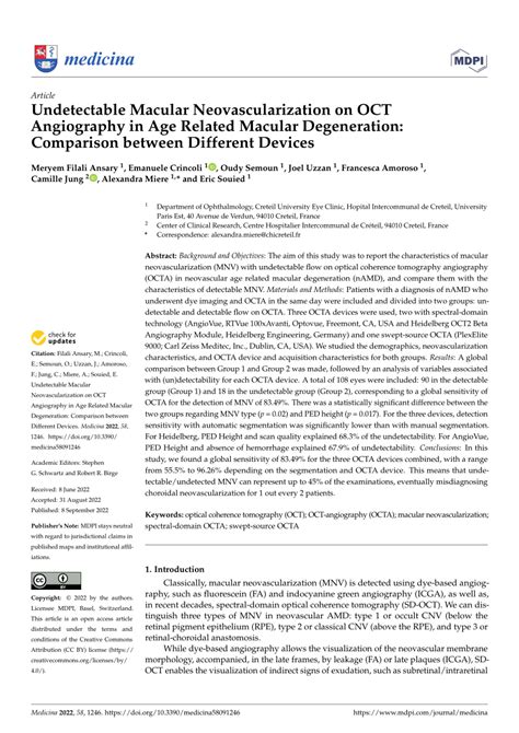 Pdf Undetectable Macular Neovascularization On Oct Angiography In Age