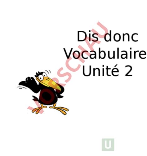 Arbeitsblatt Dis donc Unité 2 Französisch Wortschatz