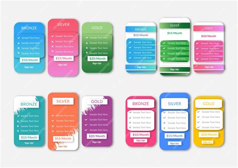 premium vector modern web pricing comparison table design template