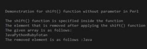 Perl Shift Working And Examples Of Shift Function In Perl