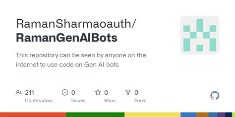 GitHub RamanSharmaoauth RamanGenAIBots This Repository Can Be Seen By Anyone On The Internet