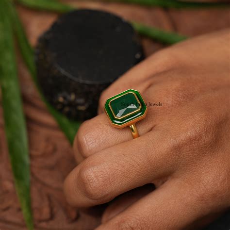 Green Stone Finger Ring South India Jewels Online Shop