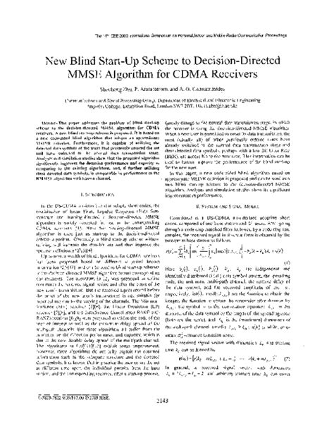pdf new blind start up scheme to decision directed mmse algorithm for