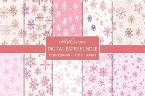 Seamless Pastel Pink Snowflake Patterns Graphic By Artcursor · Creative