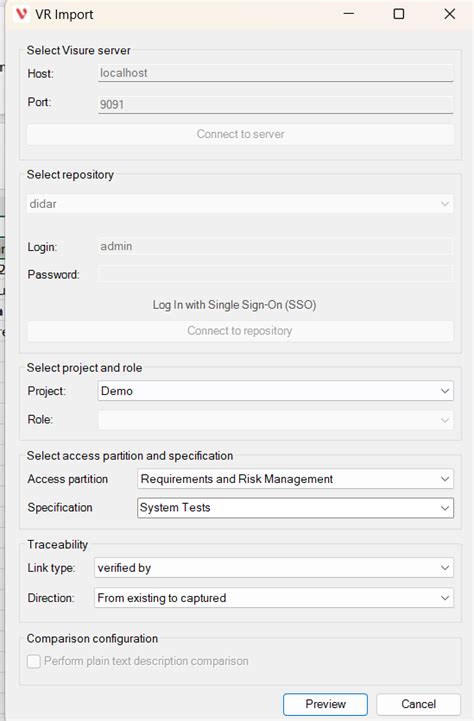 Excel Import Function With Traceability Links Visure Solutions